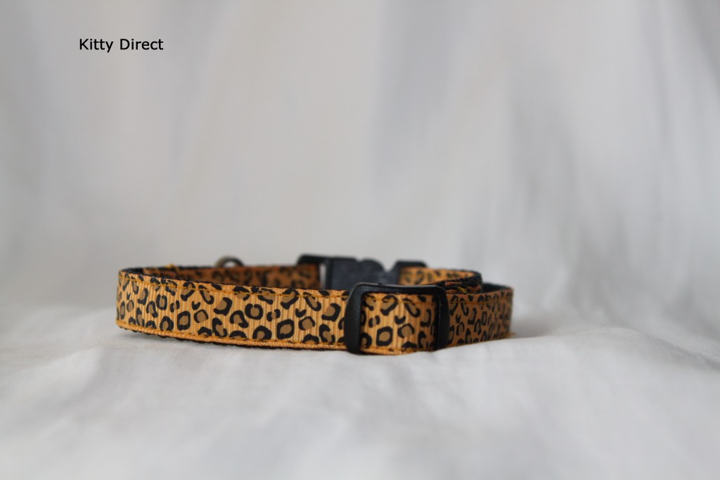 Handmade Designer Leopard Print Cat-Kitten Safety Collars.